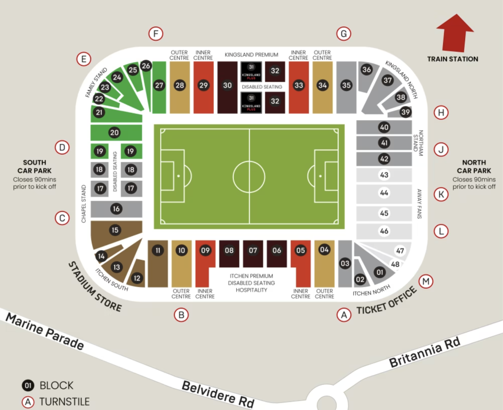 Mappa Stadio St Mary's Stampa Artistica ST MARY'S STADIUM Southampton ...