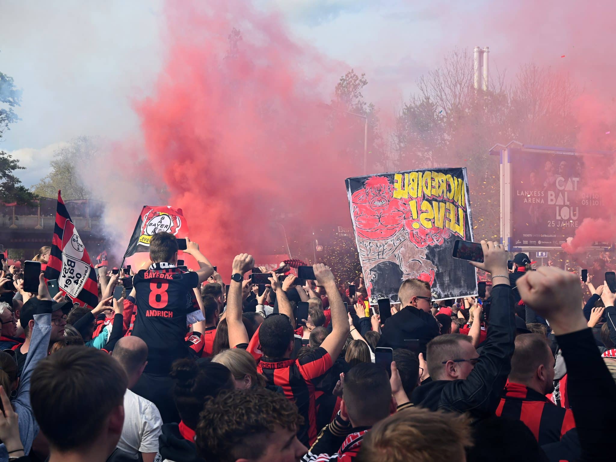 Leverkusen fans in high spirits as first Bundesliga title edges closer